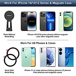 UBeesize Magnetic Tripod Mount Adapter,Universal Phone Tripod Mount for Fill Light Tripod,iPhone Tripod Holder for Magsafe iPhone 14 13 12 Pro Max Plus, MagSafe Case & All Phones