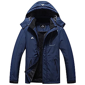 MOERDENG Men's Mountain Waterproof Ski Jacket Windproof Rain Windbreaker Winter Warm Hooded Snow Coat