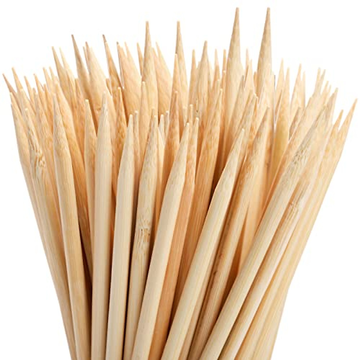 Frcctre 1000 Pack Natural Bamboo Skewers, 7 Inch 5mm Thick Bamboo Sticks Caramel Candy Apple Sticks, Pointed Bamboo Sticks for BBQ Corn Dog Lollipop Fruit Kabob