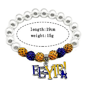 Youngsome SIGMA GAMMA RHO sorority society Personality EEYIP enamel metal pendant white simulated pearl bead bracelet