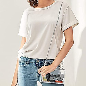 BUBYVV Women Clear Purse, Acrylic Evening Clutch Bag, Women Clear Purse Bag,Transparent Crossbody Shoulder Handle Handbag (silver)