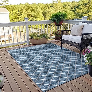 Dalyn Rugs Indoor/Outdoor York YO1 Blue Washable 8' x 10'