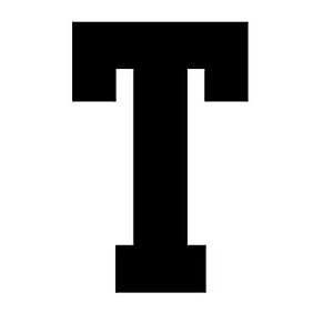Woodburns Stencil Shop 5x7 Athletic Font-Letter T-Made from 4 Ply Matboard-Letter T