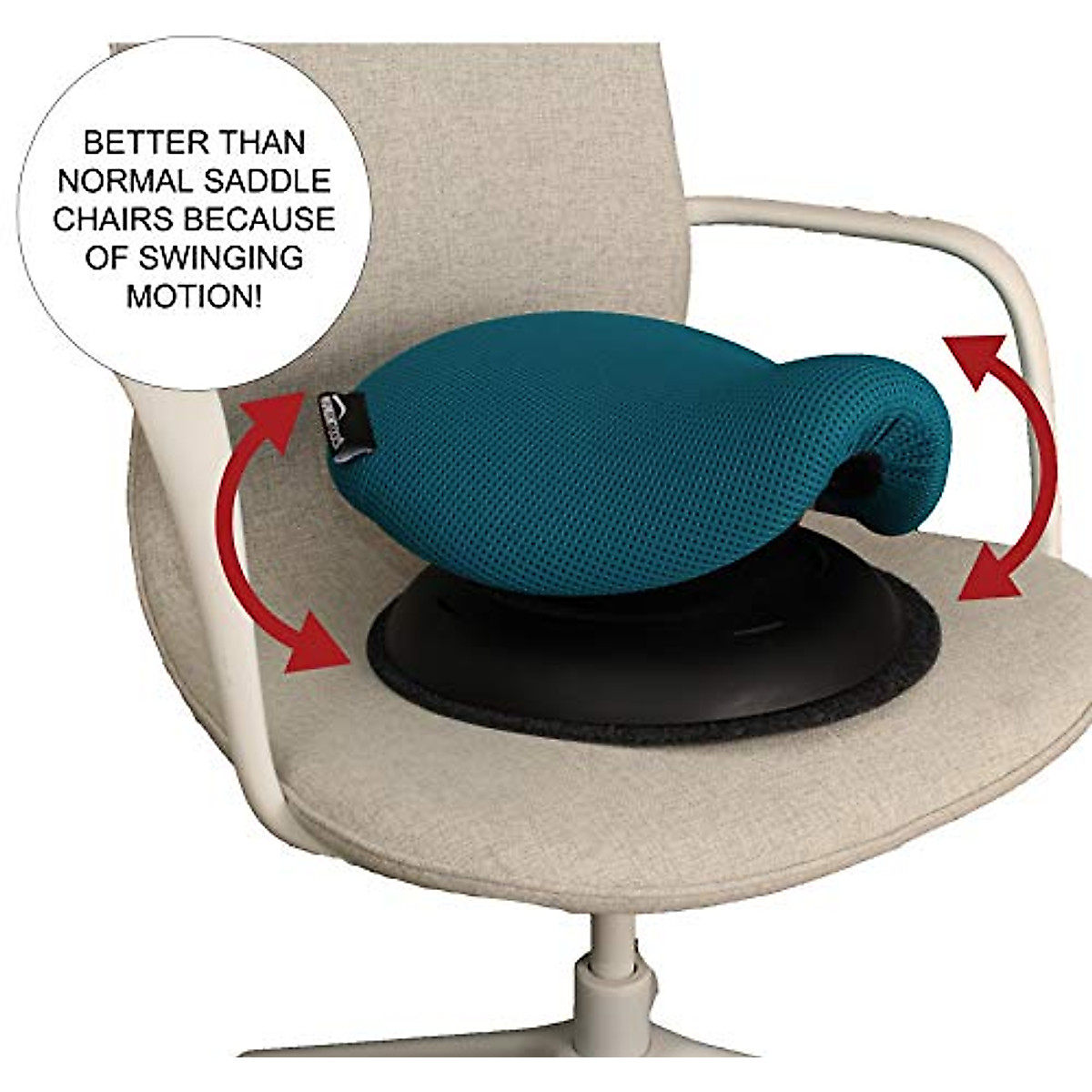 Humantool Portable Saddle Chair - Make Any Chair a Saddle Stool - Perfect for Ergonomic Office Chair - Makes A Great Gift for Horse Riders, Coworkers and Friends - Ergonomic Stool (Turquoise)