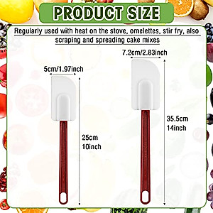 Rubber Spatula Spoon Silicone Plastic Heat Resistant Spatulas Spoon Set of 2 Spatula Spoon for Cooking Kitchen (10 inch and 14 inch, Classic Style)