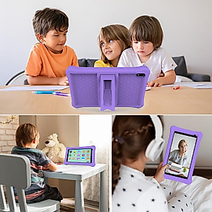 Kids Tablet 7 inch, Android 11 Tablet for Kids, 16GB Toddler Tablet with Bluetooth, IPS Screen, Parental Control, Kids Software PreInstalled, Dual Camera Shockproof Case for Education (Purple)
