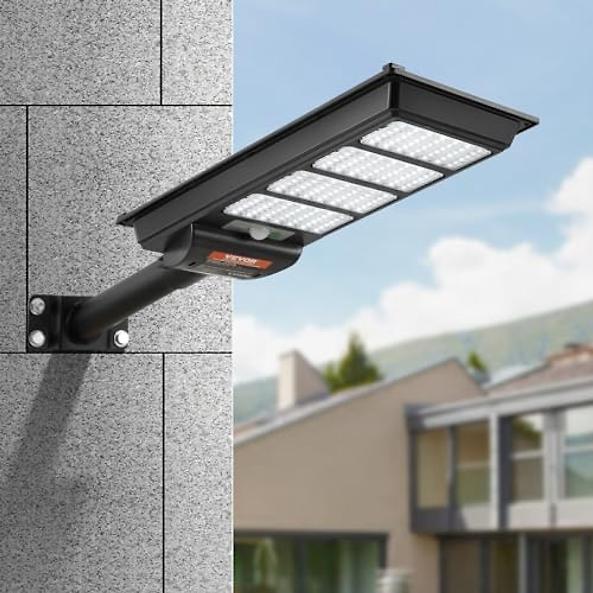 VEVOR 400W Solar Street Light, LED Solar Flood Lights Outdoor 40000lm with Infrared Remote Control, IP66 Waterproof Security Solar Motion Sensor Lamp for Garden Yard Home Path Garage Parking Lot