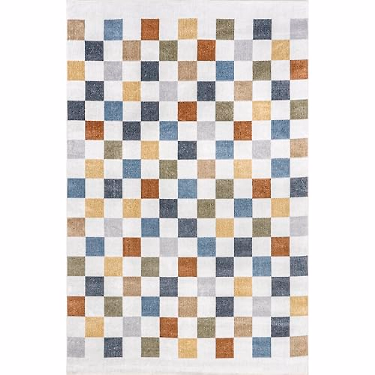 nuLOOM Naya Checkered Machine Washable Area Rug, 4x6, Beige