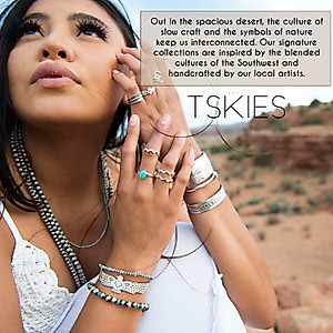 Turquoise Skies TSKIES Stamp Dancer: Sagebrush Stacker Sterling Silver Bracelet (small)