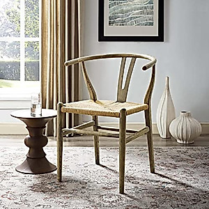 Modway Amish Mid-Century in Weathered Gray Wood Dining Armchair