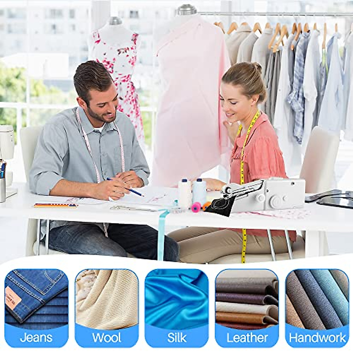 buyfitcase Handheld Sewing Machine, Mini Sewing Machine for Beginners, Home DIY and Travel, Portable Sewing Machine Quick Handheld Stitch66