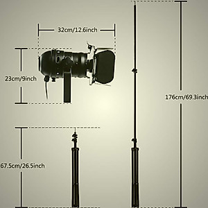 XIHOME Vintage Industrial Black Retro Tripod Adjustable Floor lamp Parking Light, 5 Meter Cable with Foot Switch Parking Light Tripod gooseneck for Living Room Bedroom Office bar Lighting (Pack of 2)
