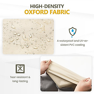 Wisteria Lane 4 Pieces Outdoor Furniture Cover with Air Vent, Heavy Duty Oxford Outdoor Couch Covers, Water-Resistant, Weatherproof, Patio Covers for Loveseat, Coffee Table, Chair, Beige & Grey