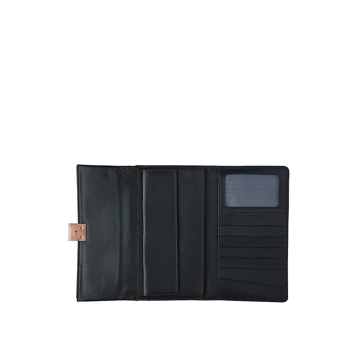 Delsey Paris Volupte All-In-One 3-Fold Black W/Copper Clasp