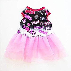 Dress Summer Letter Print Cat Pet Dog Dress Dog Clothes Breathable Pet Skirt Girl Dog Clothes for Small Dogs Christmas