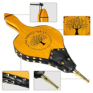 THYGIFTREE Fireplace Bellows Indoor 19x8 Custom Large Wood Fire Blower with Hanging Strap, Long Handle, Metal Nozzle, Tool for Fireplace, Fire Pit, Wood Stove, BBQ, Fireplace Decor - Family