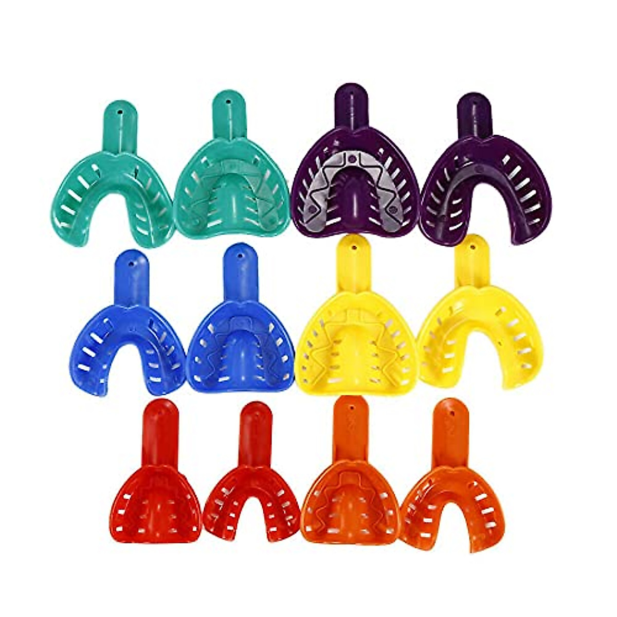 12Pcs Dental Impression Trays Plastic Teeth Holder Kit Dental Trays Materials Oral Care