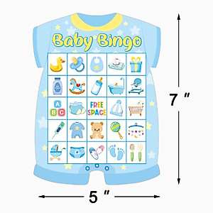 ADELULU Baby Shower Bingo Cards -24 Guests Blue Newborn Baby Bingo for Baby Shower Party Baby Birthday Party Supplies