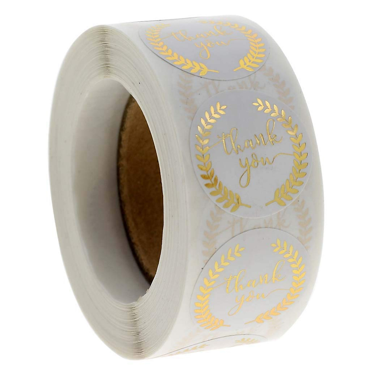 Vxkbiixxcs-o Stickers, 500 Pieces/roll Twig Thank You Sticker Gold Foil Seal Label Wedding Party Stationery
