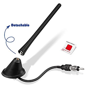Eightwood Car Stereo AM FM Radio Antenna, Universal Roof Mount Antenna Replacement with Mount Base DIN Plug Connector for Vehicle Car Truck Stereo Receiver Head Unit FM HD Radio