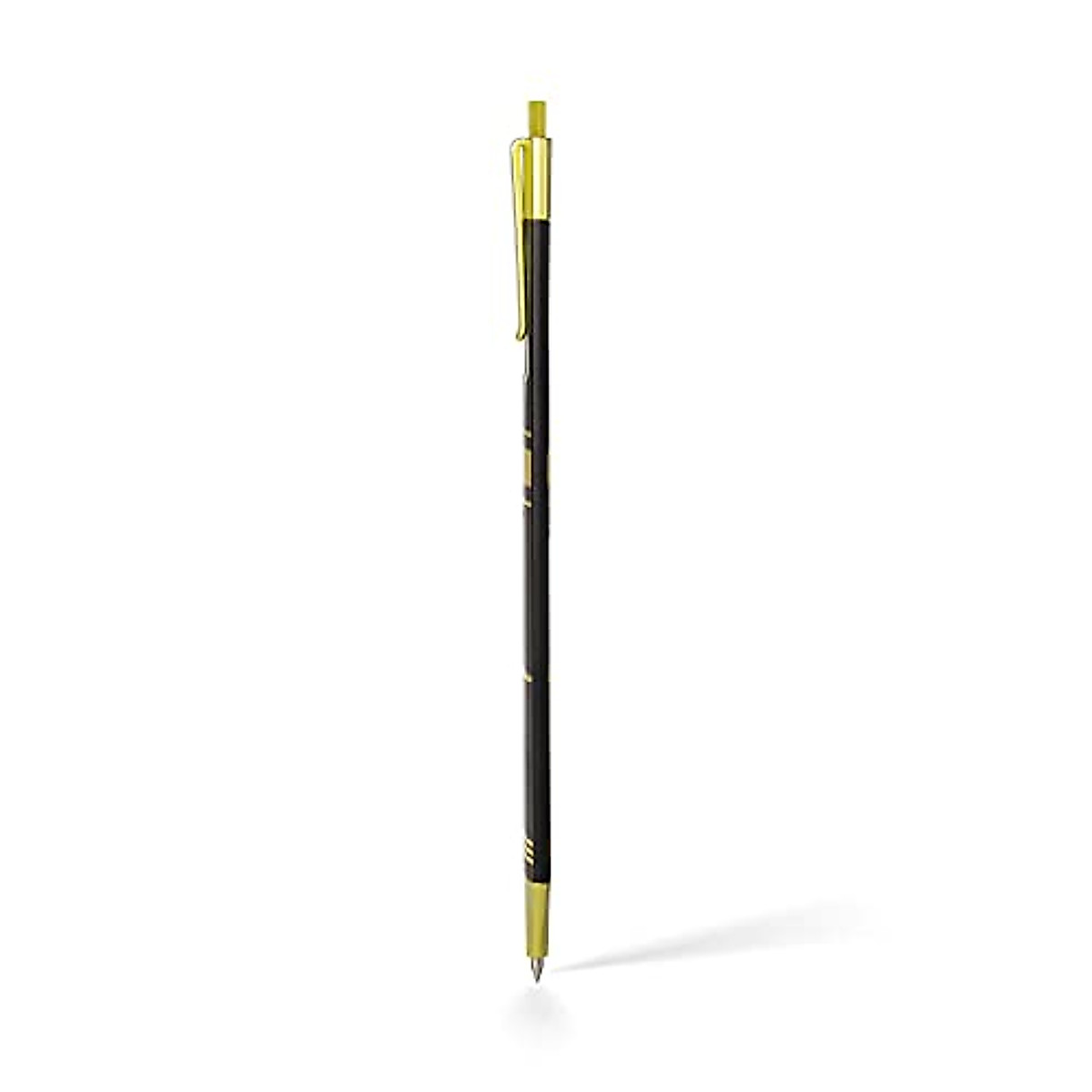 Pen Bookmark | Erasable Ballpoint Gel Pen and Bookmark 3-in-1 | Ink Novelty Pen with Eraser | Page Marker | Book Marker | Page Holder Clip | Stationery Gift Idea for Reader and Writer (Black & Gold))