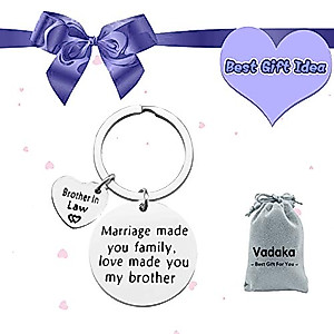 Brother in Law Gift Keychain Brother of The Bride Gift Marriage Made Us Family Love Made You My Brother Key Chain Wedding Birthday Christmas Thanksgiving Day Gift for Brother in Law