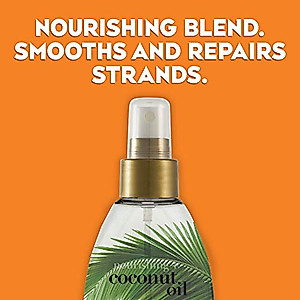 OGX Nourishing + Coconut Oil Weightless Hydrating Oil Hair Mist, Lightweight Leave-In Hair Treatment with Coconut Oil & Bamboo Extract, Paraben & Sulfate Surfactant-Free, 4 fl oz