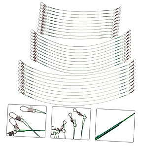 BESPORTBLE 60 Pcs Lure Anti-Bite Line Professional Fishing Leader Fishing Wires Fishing Leading Ropes Fishing Equipment Fishing Leading Wire Fishing Tackles Swivel to Rotate Steel Major