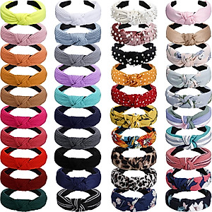 Yunlly 40 Pcs Headbands for Women Girls Knot Turban Hair Bands Set, Elastic Design, Quality Fabric Material, Stylish Women's Headbands, Multipurpose Headbands