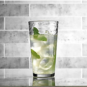 Glaver's Drinking Glasses Set of 4 Highball Glass Cups, 17 Oz. Basic Cooler Glassware, ideal for Water, Juice, Cocktails, Iced Tea and more. Dishwasher Safe.