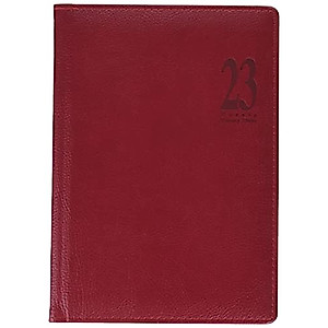LETTS Milano Weekly Planner, A5 Size, 12 Months, January to December, 2023, Week-to-View with Appointments, 8.25" x 5.875", Red (CTO3XURD-23)