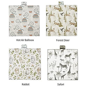 Insular Baby Splat Mat for Under High Chair/Arts/Crafts, Anti Slip and Waterproof Splash Mat for Floor, Portable Picnic Mat, 51x51 Inch, Rabbit