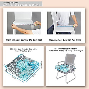 JMGBird Outdoor Chair Cushions, Pack of 2 Patio Seat/Back Cushions 19" x 19" with Ties for Patio Furniture Chairs Home Garden Decoration