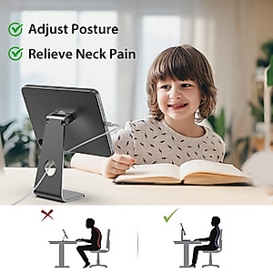 KU XIU iPad Mini 6 Magnetic Stand, Adjustable Rotation Floating Tablet Holder for Desk, Aluminum Magnetic Mount Dock for iPad Mini 6 (8.3 inch, 2021), Gray