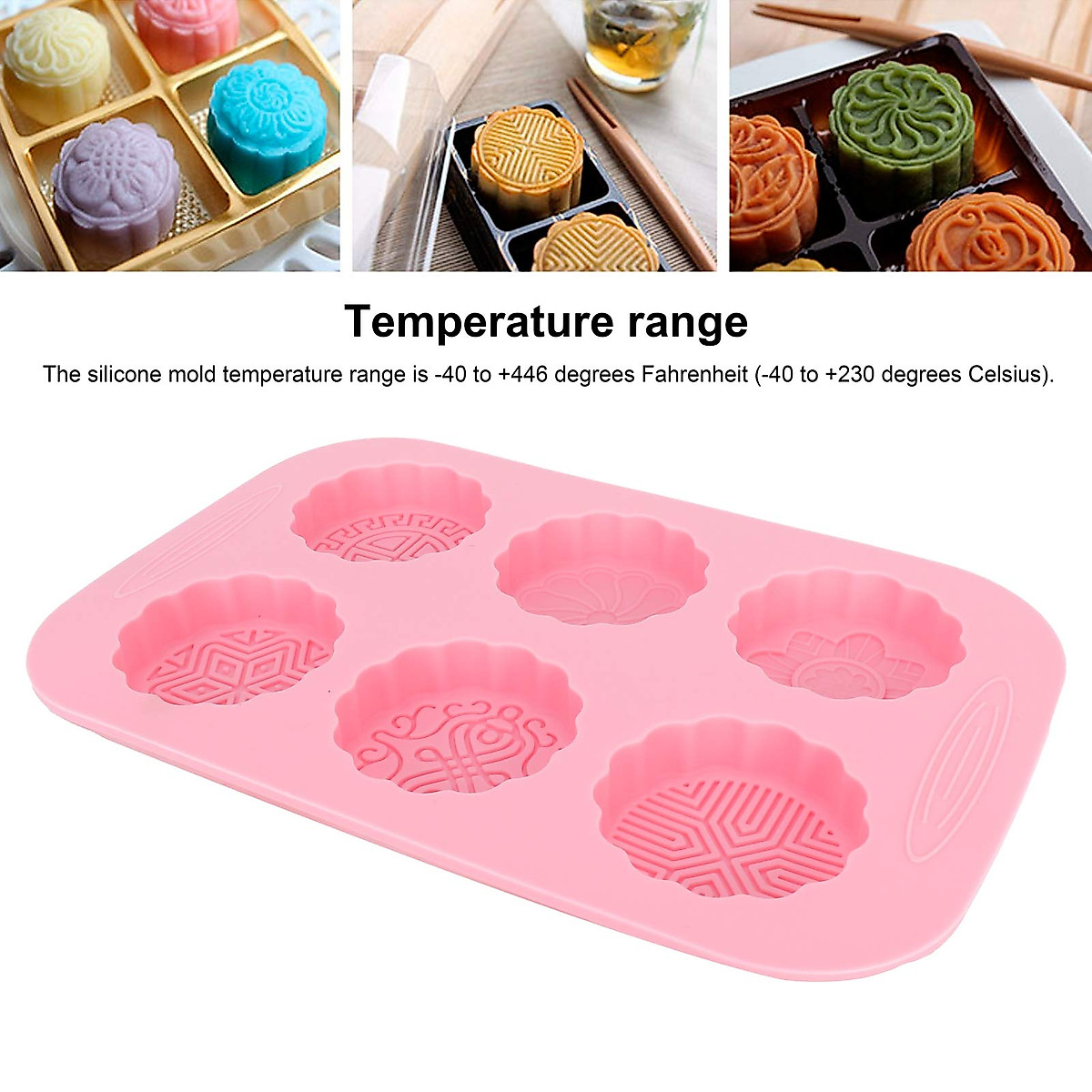 2Pcs Cookie Silicone Mold, Round Moon Cake Mold Cookie Silicone Mold Snowskin Mooncake Mold Moon Cake Molder for Baking Cookie Stamps