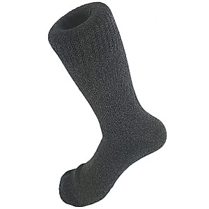 Men's Soft Thermal Boot Socks - Crew Length - Fits US Shoe Sizes 6-12 (Dark Grey)