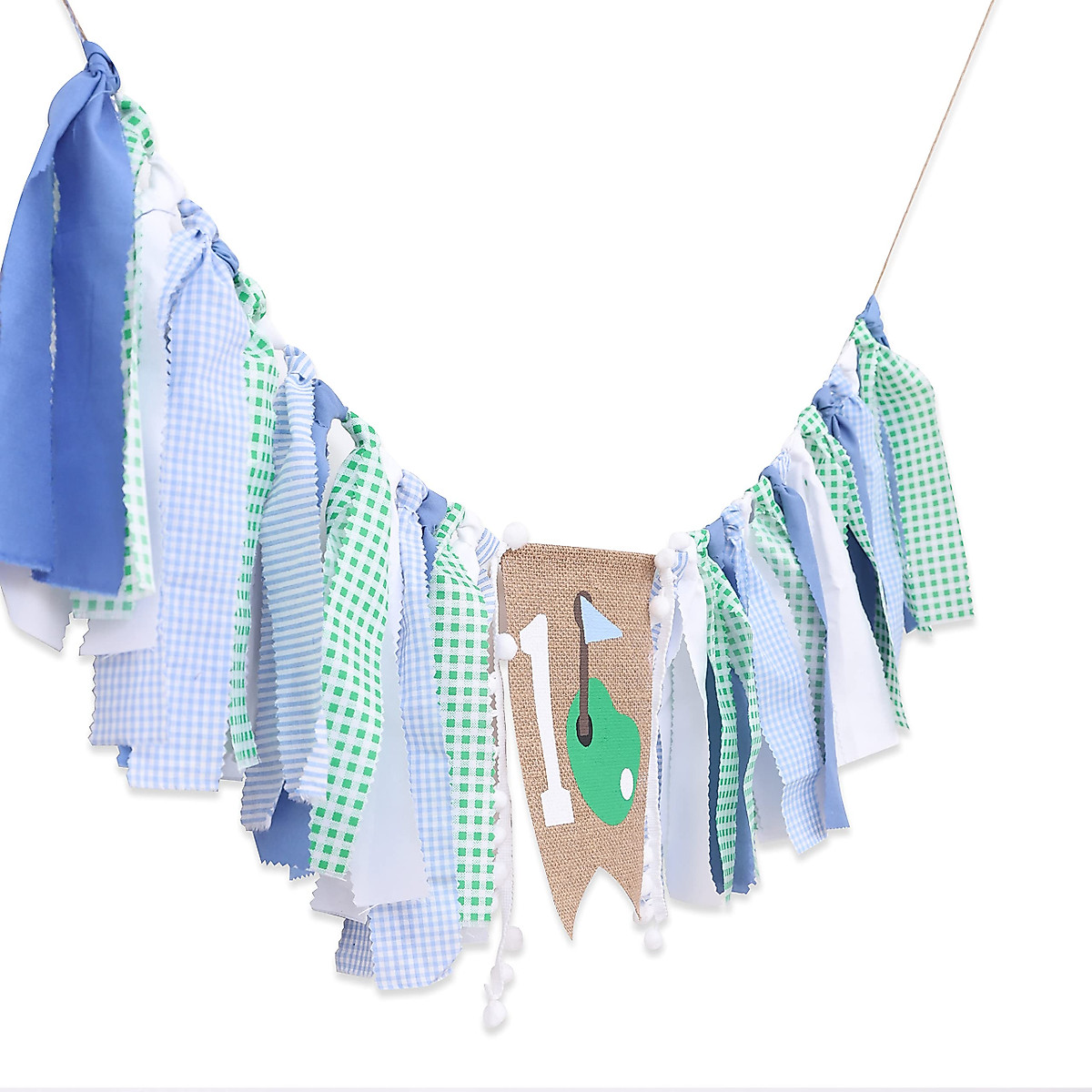 1st Birthday Highchair Banner,Golf Theme 1st Birthday Banner, One Banner 1st Birthday Boy, Highchair Banner 1st Birthday Boy, Happy Birthday Banner, Green Blue First Birthday Golf Theme Party Toppers