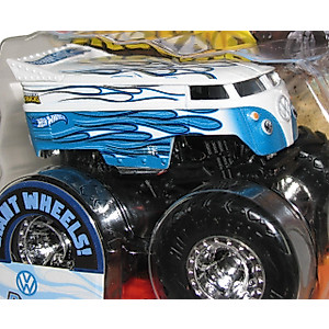 Hot Wheels Monster Trucks 2020 1:64 Scale Truck with Crushable Car #68/75 HW Flames #5/5 VW Volkswagen Drag Bus