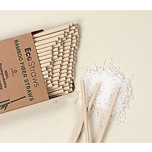 Eco Straws Disposable – Biodegradable Bamboo Paper Straw – Natural Compostable Long Drinking Straws for Cocktail, Smoothie, Coffee, Cereal, and Soft Drinks – Plastic Straws Alternative - 100pcs