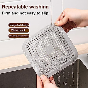 Saterkali 2Pcs Hair Catcher,Floor Sink Strainer with Suction Cups Anti-Clogging Hair Catcher Bathroom Bathtub Shower Drain Protector Kitchen Sink Floor Filter Light Blue