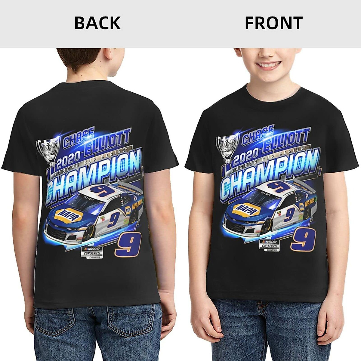 ASFRSH Chase Elliott 9 Shirt for Teen Girl & Boy Printing Short Sleeve Tee Athletic Classic Shirt Crewneck T-Shirt