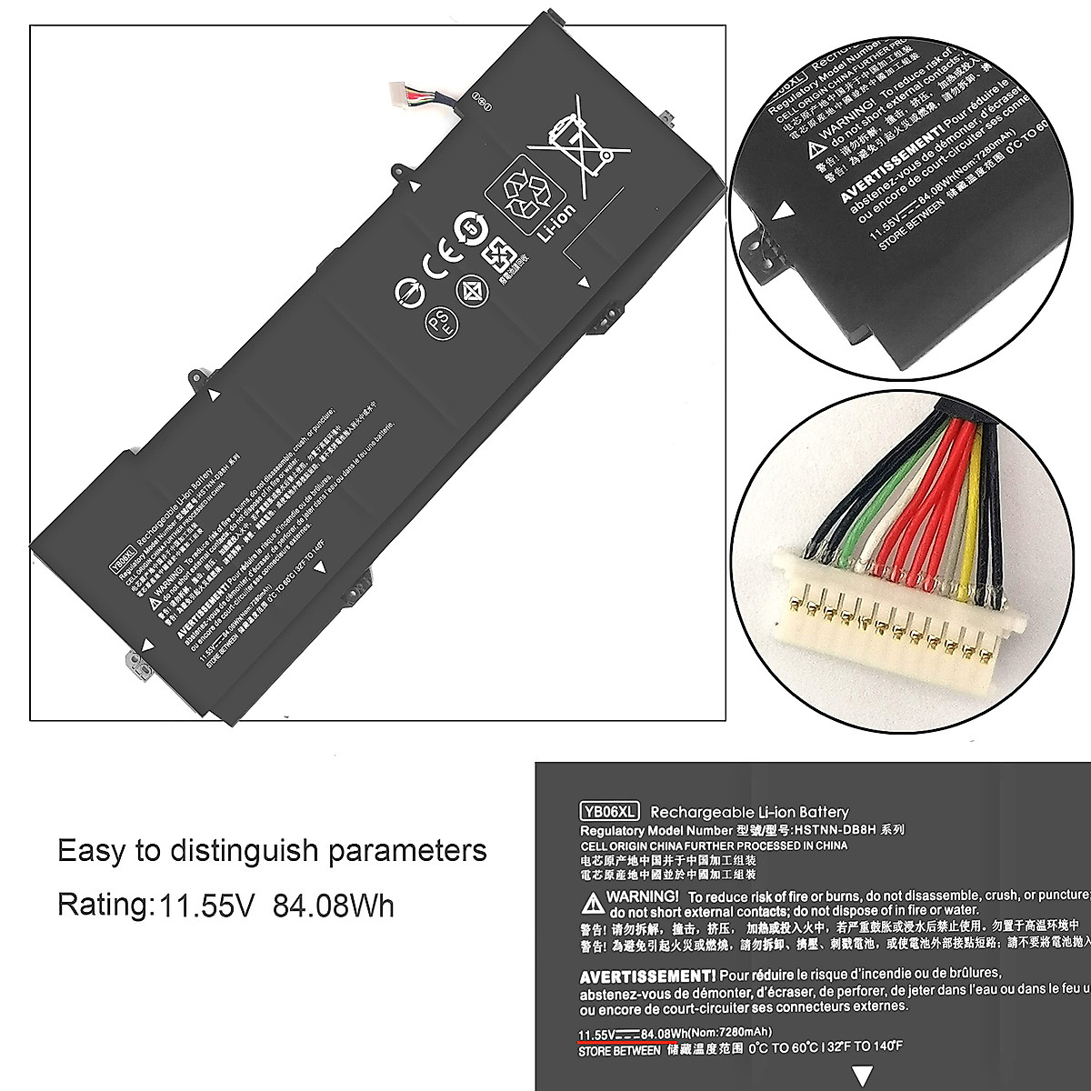 Gomarty YB06XL HSTNN-DB8H Laptop Battery for HP Spectre X360 15-CH000 15T-CH000 15-CH000NA 15-CH011DX 15-CH011NR CH001TX CH005NG CH015ND CH034NG Series 926427-271 928372-855 926372-855 TPN-Q200