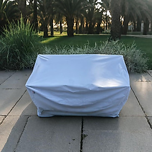 Turtle Life Patio Sofa Cover, Outdoor Heavy Duty Durable UV Water Resistant Anti-Fading Loveseat Cover with 2 Upgrade Air Vents and 2 Buckles, Gray, 84" W x 37" D x 35" H