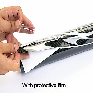LZLRUN 7D Carbon Fiber High Gloss Vinyl Wrap Sticker with Air Realease Bubble Free Anti-Wrinkle Come with Installation Tool (1FT x 5FT)