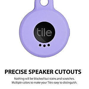 Silicone Case for Tile Sticker 2022 with Keychains, 2 Pack Anti-Scratch Protective Cover with Carabiner (Pink/Purple)