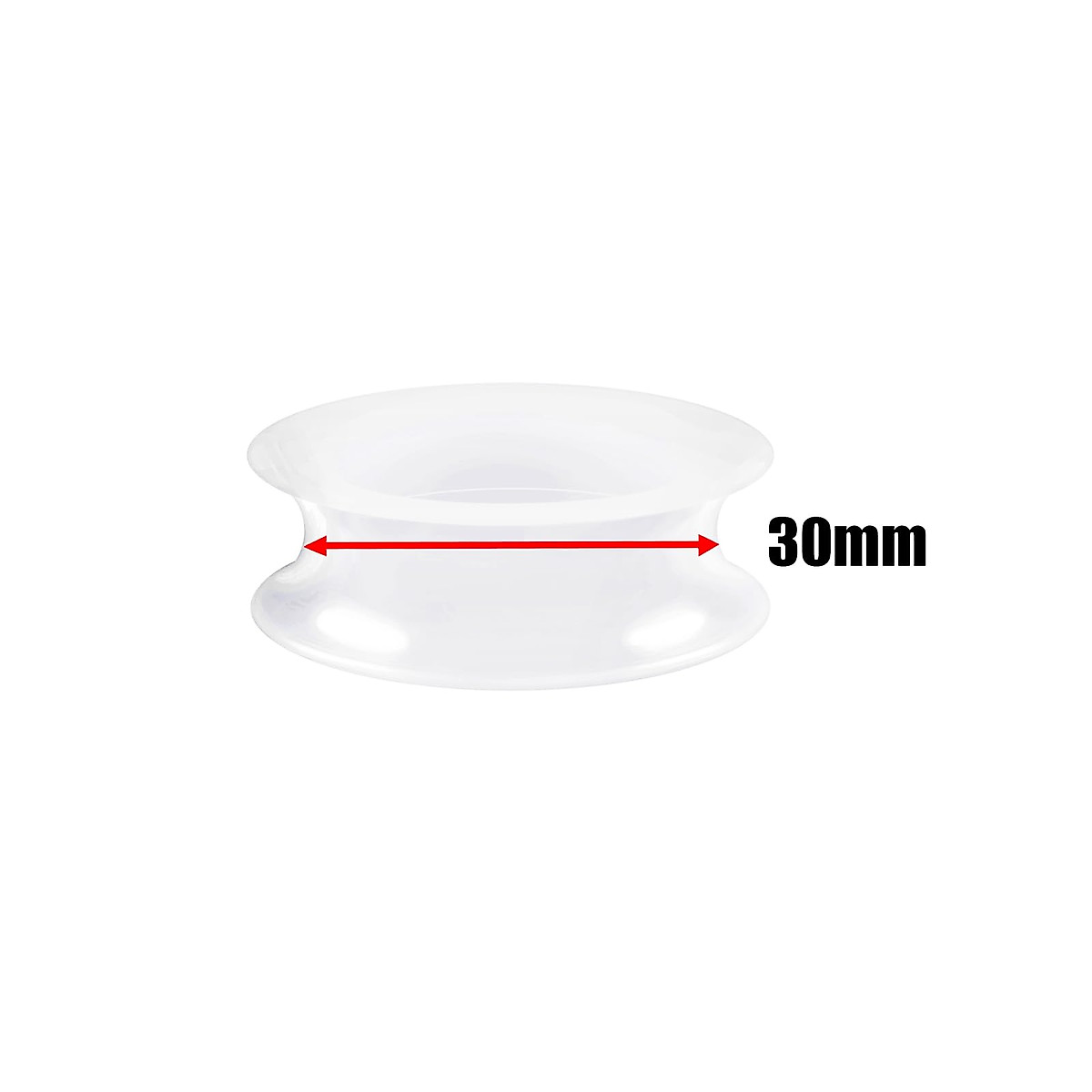 1 1/8" Inch (30mm) - White Silicone Double Flared Ear Plugs - Sold as a Pair