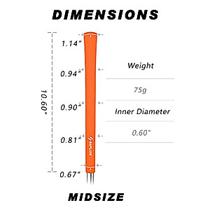 SAPLIZE Golf Grips 13 Pack Standard Size Including 15 Tapes, Rubber Golf Club Grips, Orange