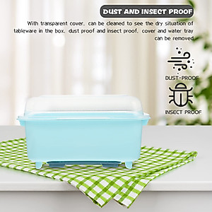 Cabilock Baby Bottle Drying Rack with Anti- Cover Nursing Bottle Storage Box Plastic Tableware Box Organizer Portable Countertop Dryer for Tea Cup Coffee Mug Bowl