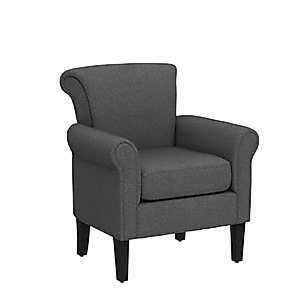 Giantex Set of 2 Modern Fabric Accent Chair, Comfy Living Room Chair w/Adjustable Foot Pads, Overstuffed Backrest, Single Sofa Leisure Chair w/Soft Cushion, Bedroom Chair for Reading, Nursery, Gray