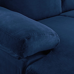 Casa Andrea Milano Modern Large Velvet L-Shape Sectional Sofa, with Extra Wide Chaise Lounge Couch